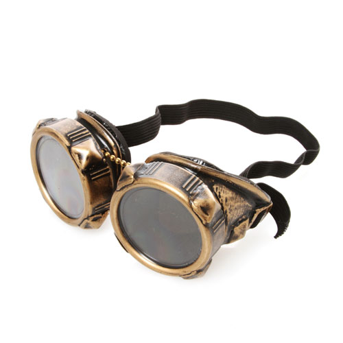 Brass-Colored-Steampunk-Goggles-With-Studs-01 - Steampunk Goggles