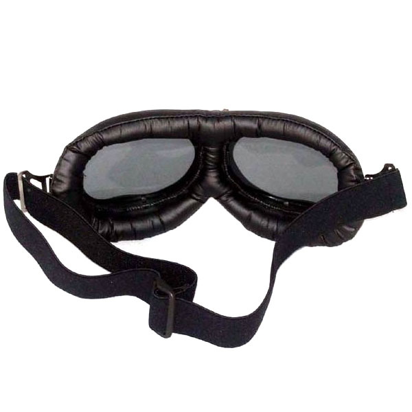 Black Aviator Goggles, Blue / Green Lenses - Vintage Steampunk Style