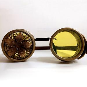 Pollination Goggles - Bee and Flower - Brass Toned