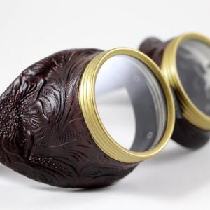 Brass Bee Goggles with Honeycomb Lenses