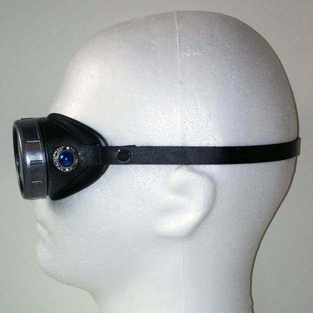 Blue Pearl Goggles in Silver with Leather Strap
