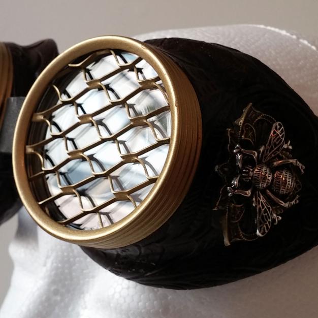 Brass Bee Goggles with Honeycomb Lenses