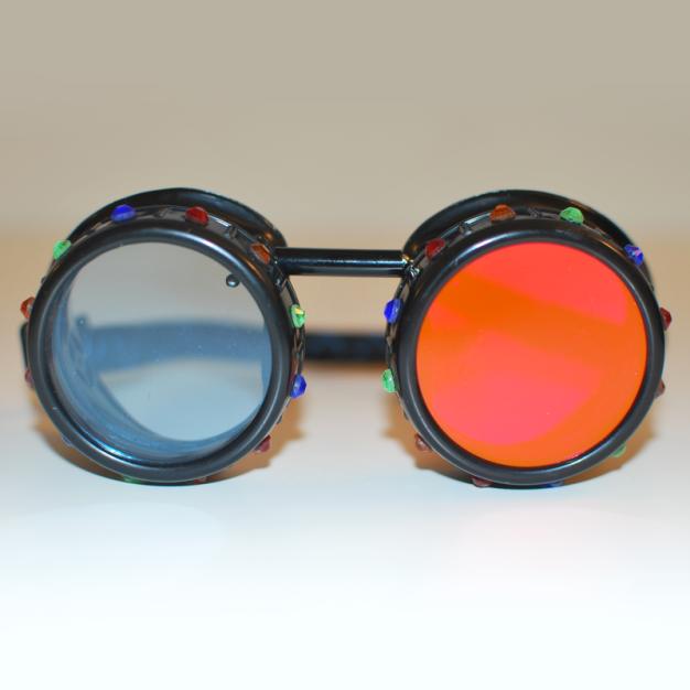 Bejeweled Masquerade Goggles With Rhinestones & 3D Lenses