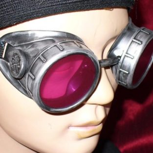 Victorian Steampunk Goggles with Red Lenses