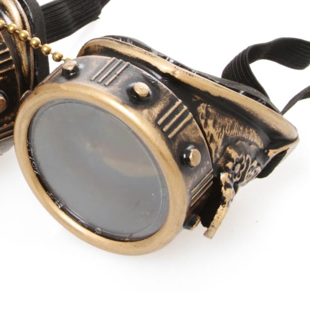 Illustrious Inventor Steampunk Goggles With Eye Loupe | Brass